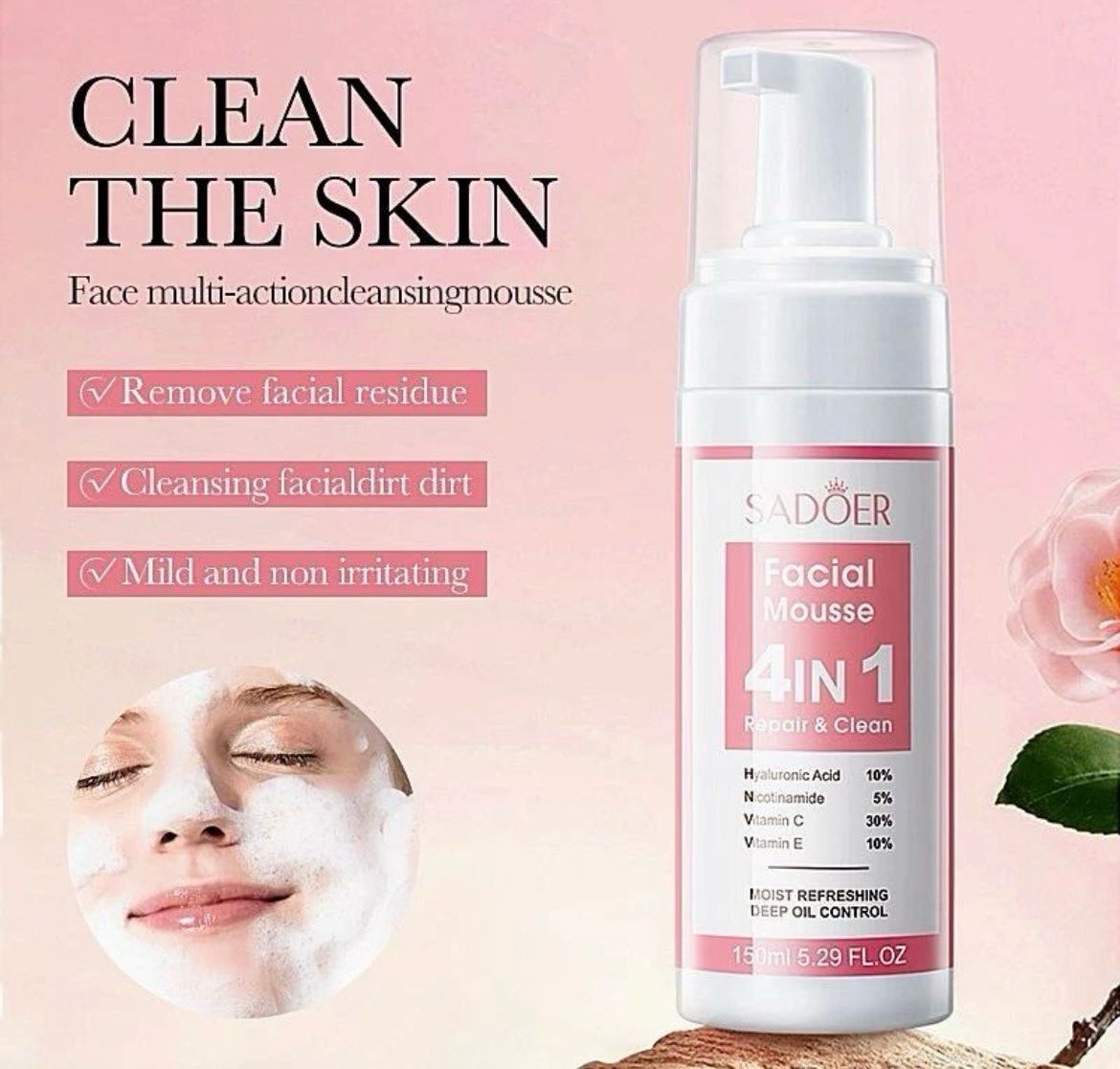 Espuma facial 4 en 1 sadoer en bogota