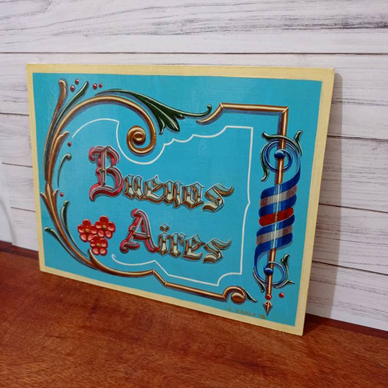 Cartel estilo Fileteado Porteño "Buenos Aires". en Buenos Aires