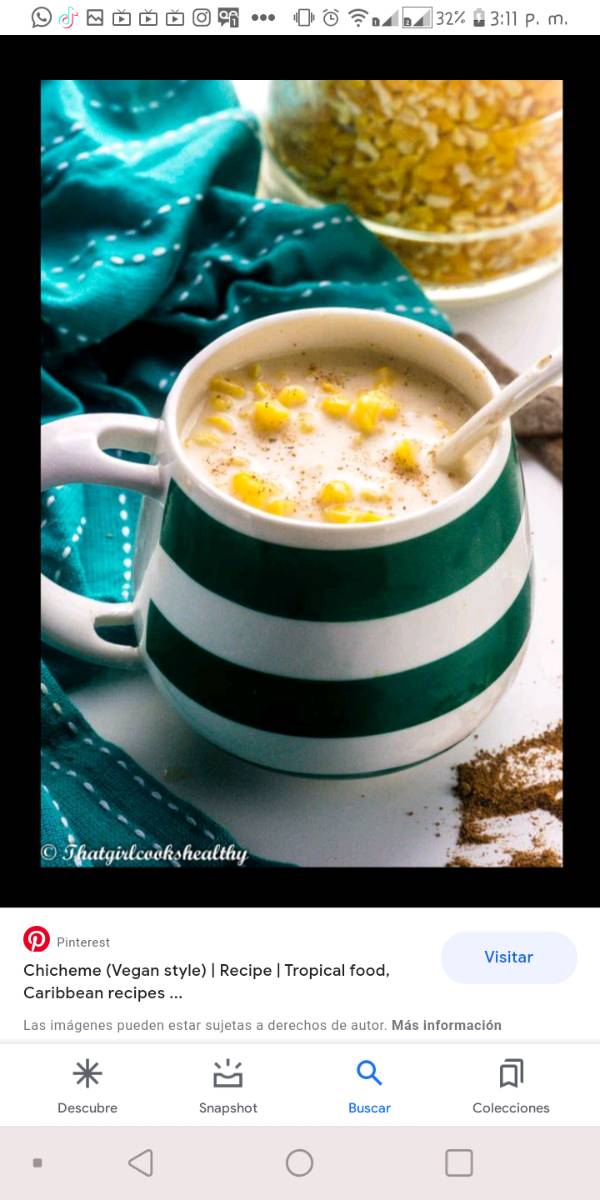 Chicheme de maiz a base de leche de coco 24oz en Panama