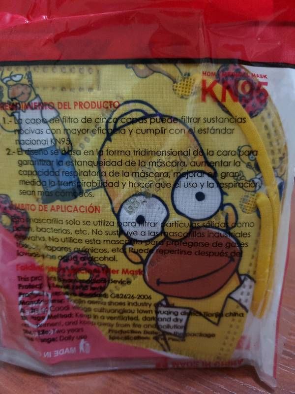 Mascarilla KN95 Homero Simpson Corbata en Lima