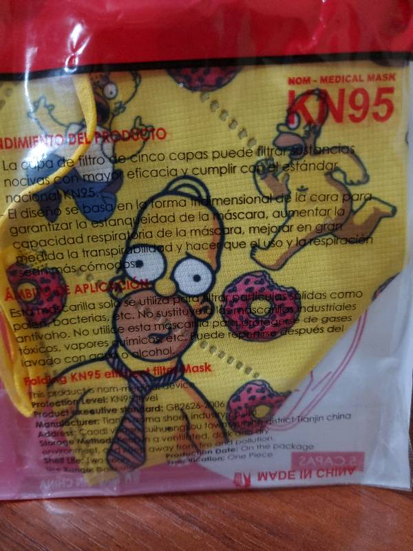 Mascarilla KN95 Homero Simpson Corbata en Lima