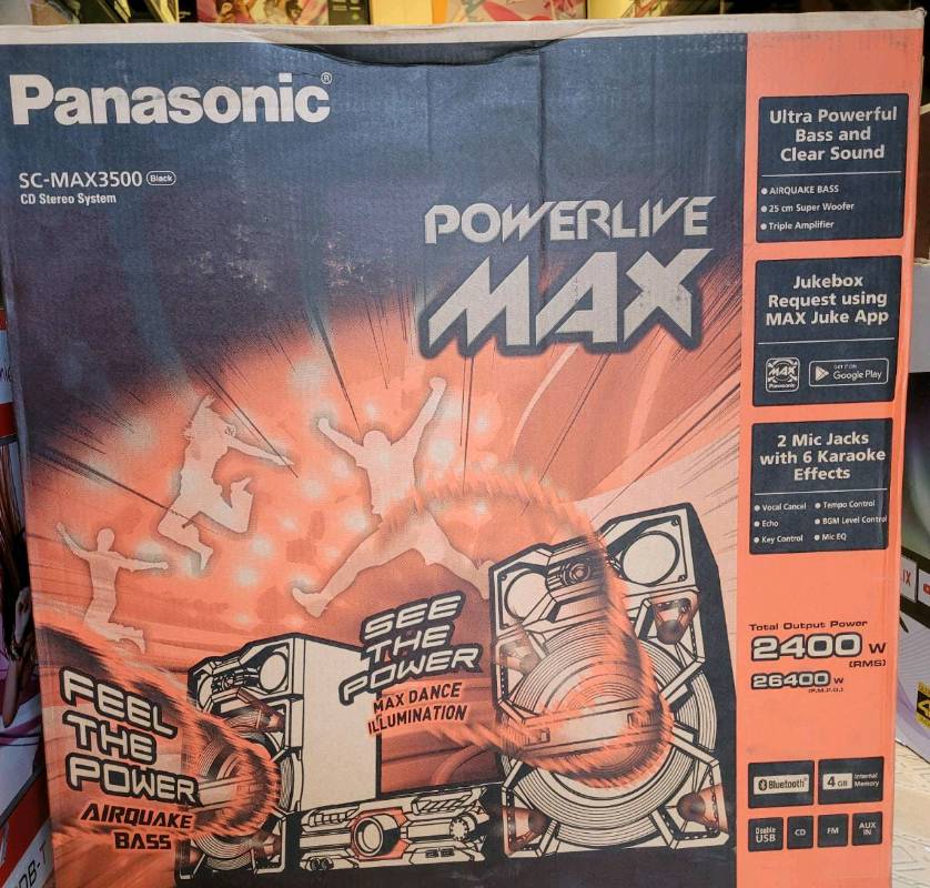PANASONIC MINI COMPONENTE SC-MAX3500 SISTEMA AIRQUAKE BASS 🇧🇴 en Oruro