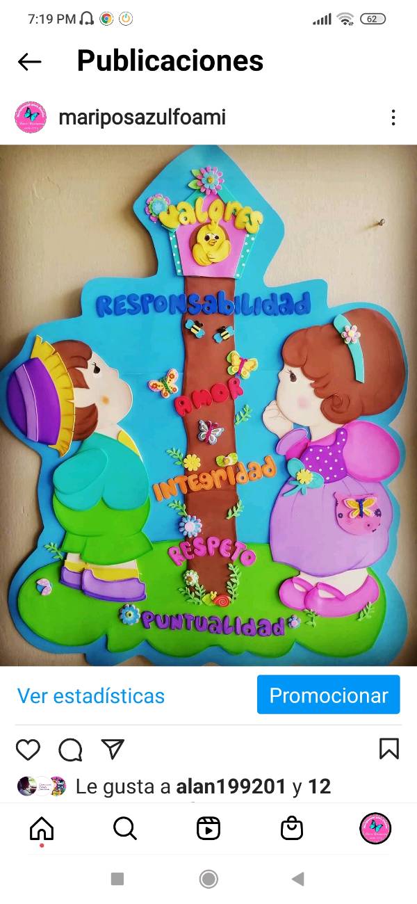 Lámina Valores en foami en David