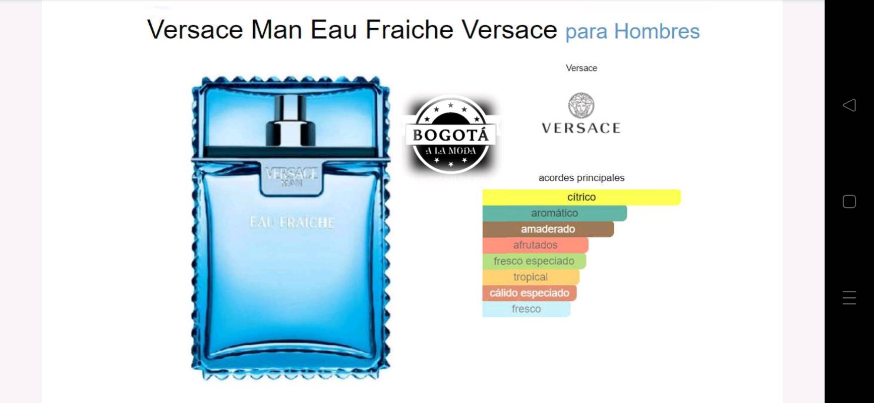 Versace fraiche en Bogota