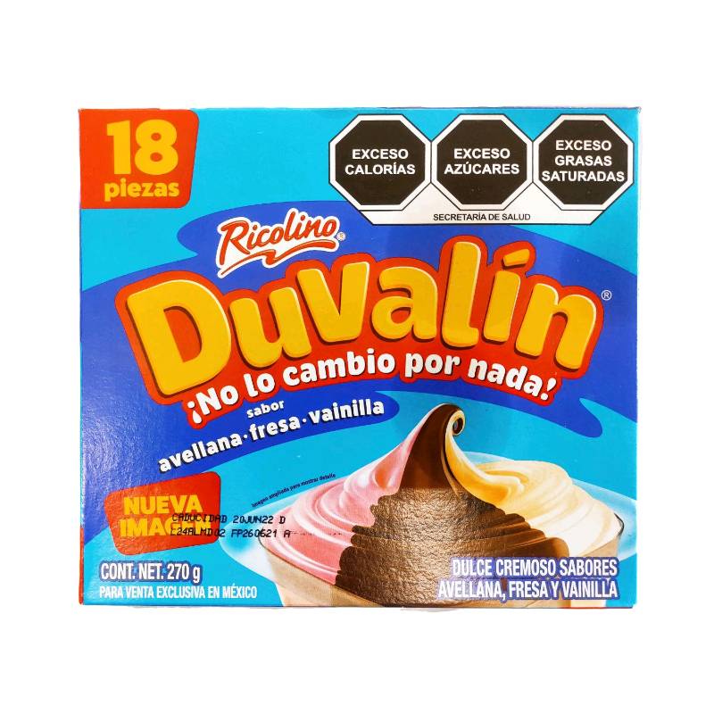 Caja Duvalin 3 Sabores (18pzs) en Guatemala City