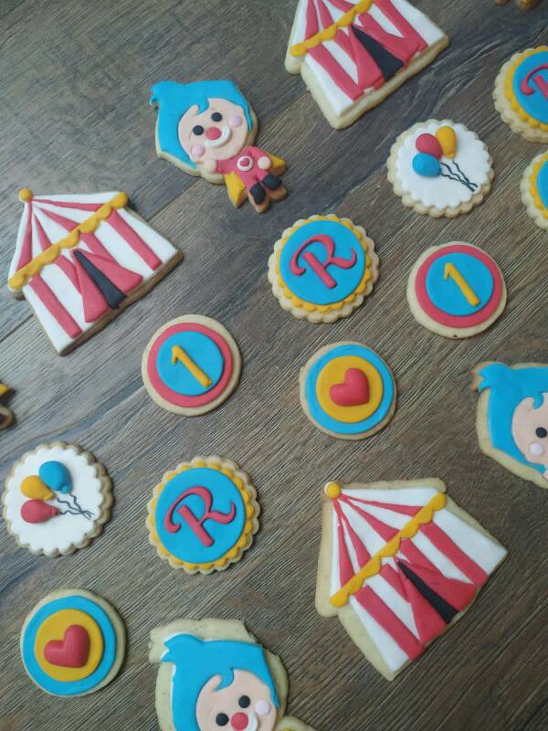 Cookies tematica payaso plin plin en leandro n.Alem