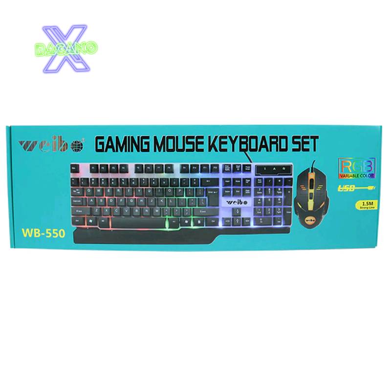Teclado Y Mouse Gamer Weibo Negro WB-550 Español España, 55% OFF