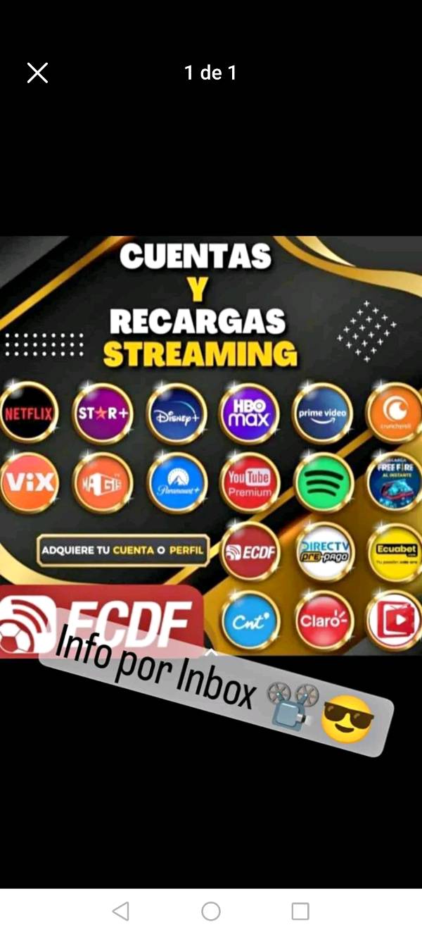 Venta de cuentas de streaming en Guayaquil