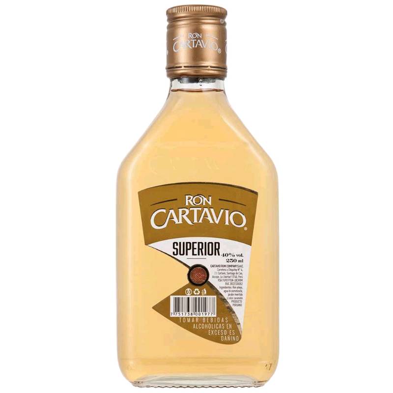 Ron Cartavio Rubio Superior Chata 250ml caja x 36 und. en Lima