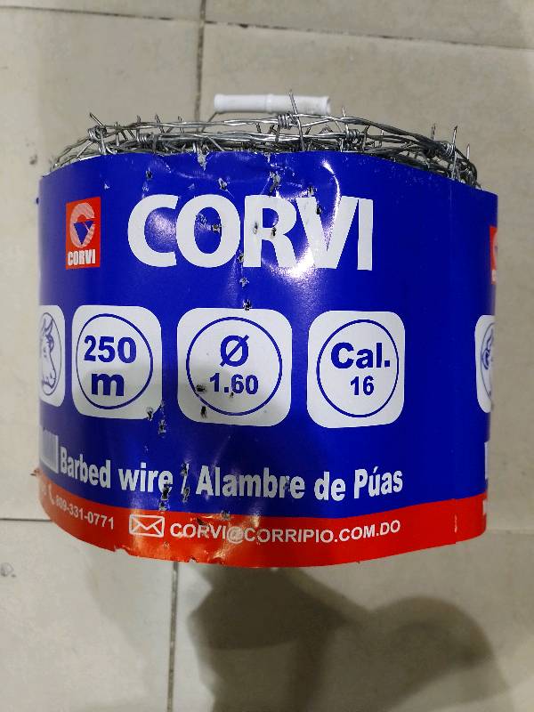 Alambre de puas marca corvi 250 metros en Santo Domingo