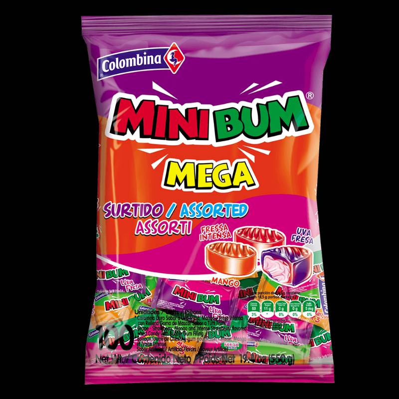 CARAMELO MINI BUM MEGA SABORES SURTIDOS BOLSA x 100 UNIDADES en San ...