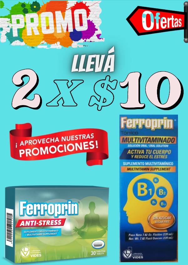 Ferroprin Anti-estres y Multivitaminado en Jiquilisco