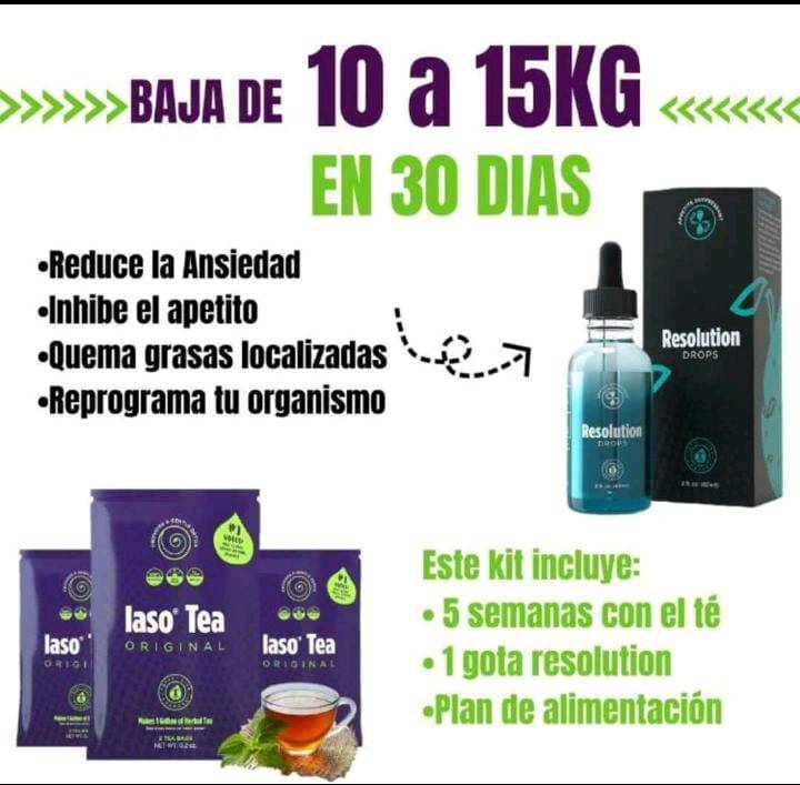 KIT DE IASO TEA CON GOTA RESOLUTION P/ 30 DIAS en Fernando de la Mora