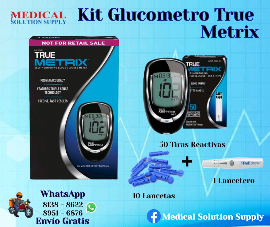 Kit Glucosa True Metrix, con 50 Tiras Reactivas. en Managua