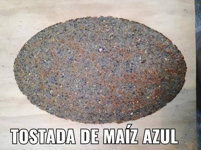 Tostadas de maíz azul en Ciudad de Mexico