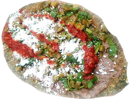 Tostadas de maíz azul en Ciudad de Mexico