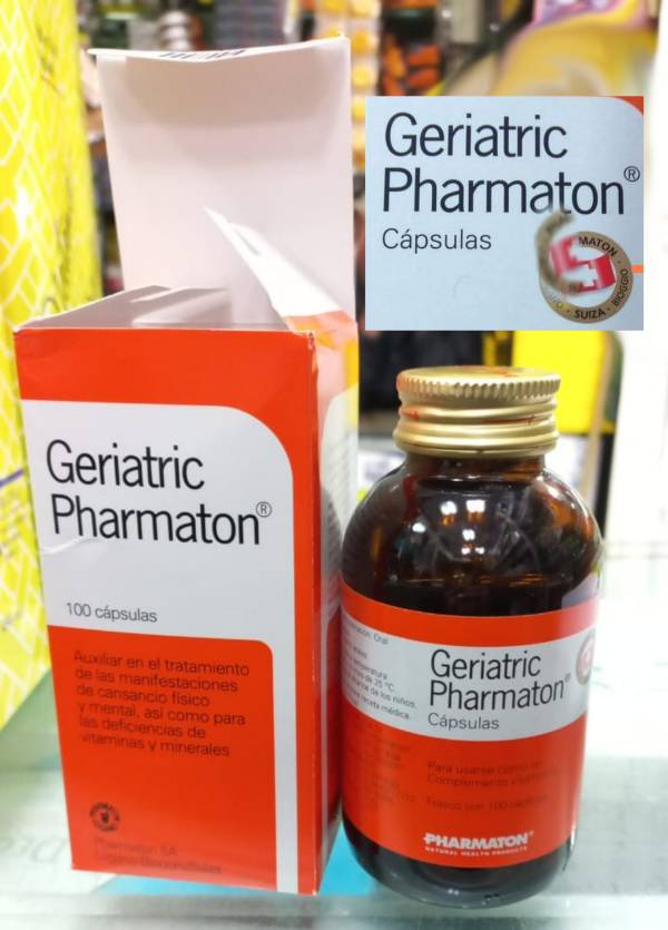 Geriatric pharmaton frasco por 100 cápsulas original suizo en Bogota