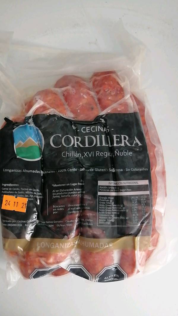 Longaniza ahumada de Chillán, Cecinas cordillera 1 kilo n en Santiago