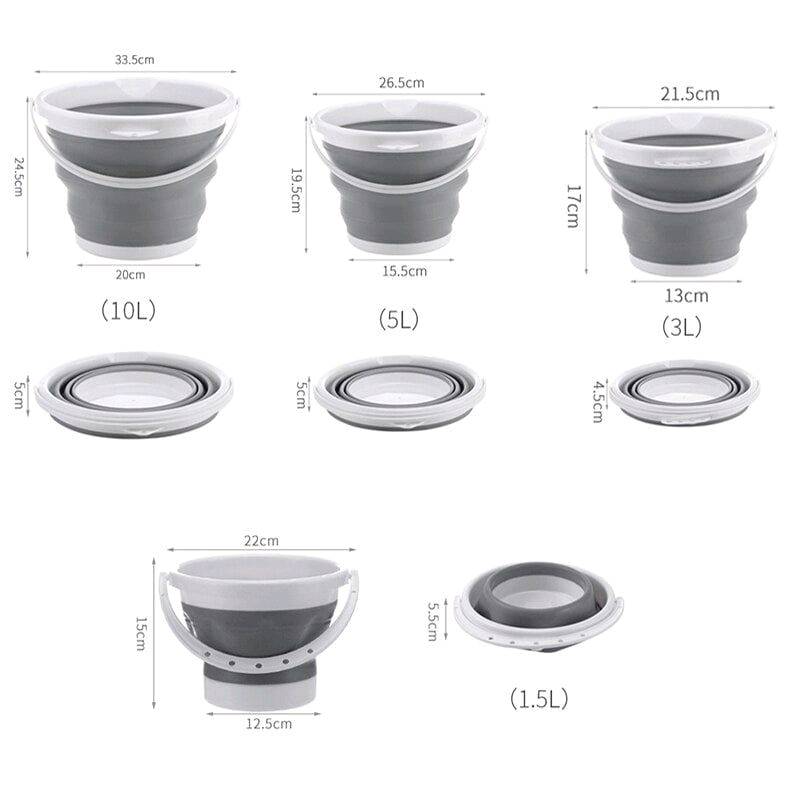 BALDE CUBO PLEGABLE MULTIFUNCIONAL ABATIBLE 10 LITROS 💧 en Popayan