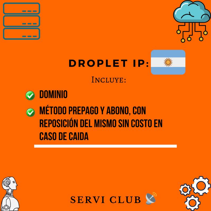 DROPLET IP 🇦🇷 2CPU X 4RAM en Salta