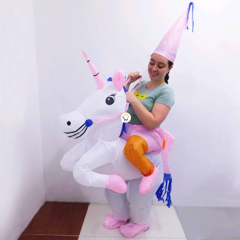 🎃DISFRAZ INFLABLE UNICORNIO TRAJE MONTABLE FIESTAS HALLOWEEN 🎃 en Cali