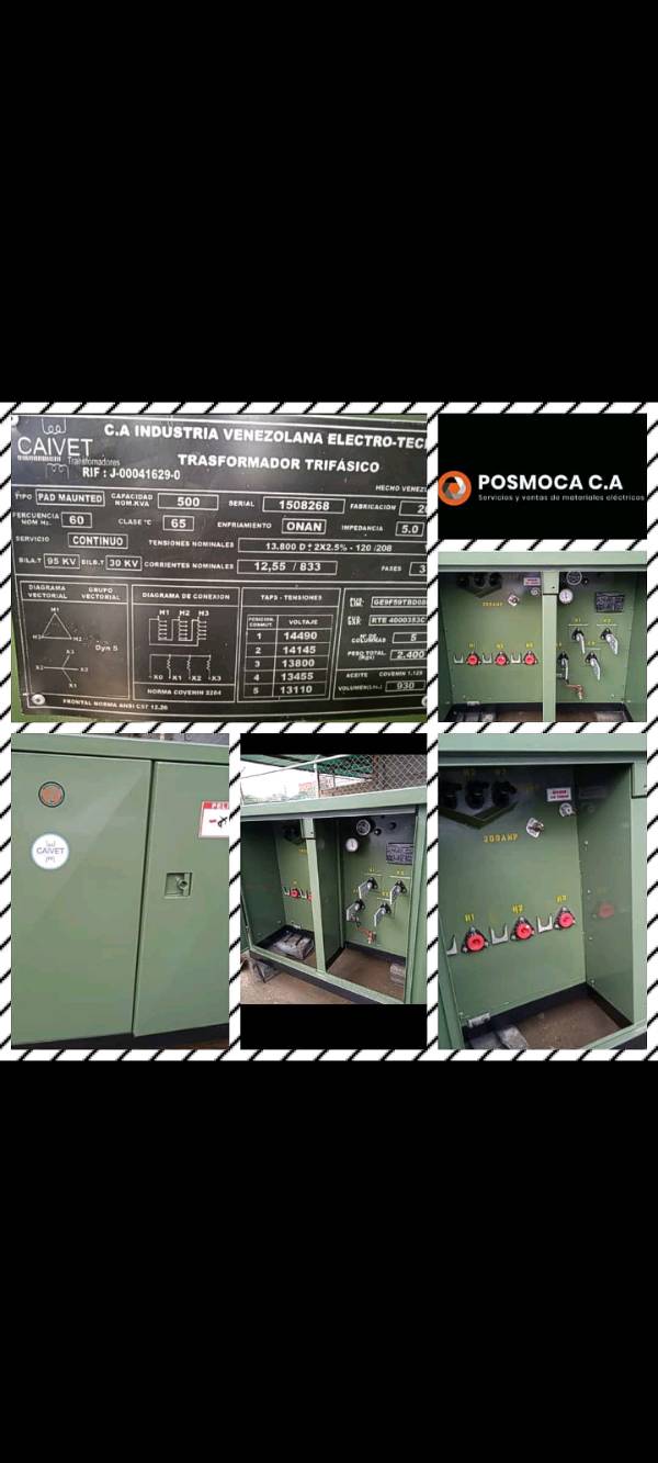 Transformador tipo pad mounted de 1000 kva 277/480-13.8 kv en Caracas