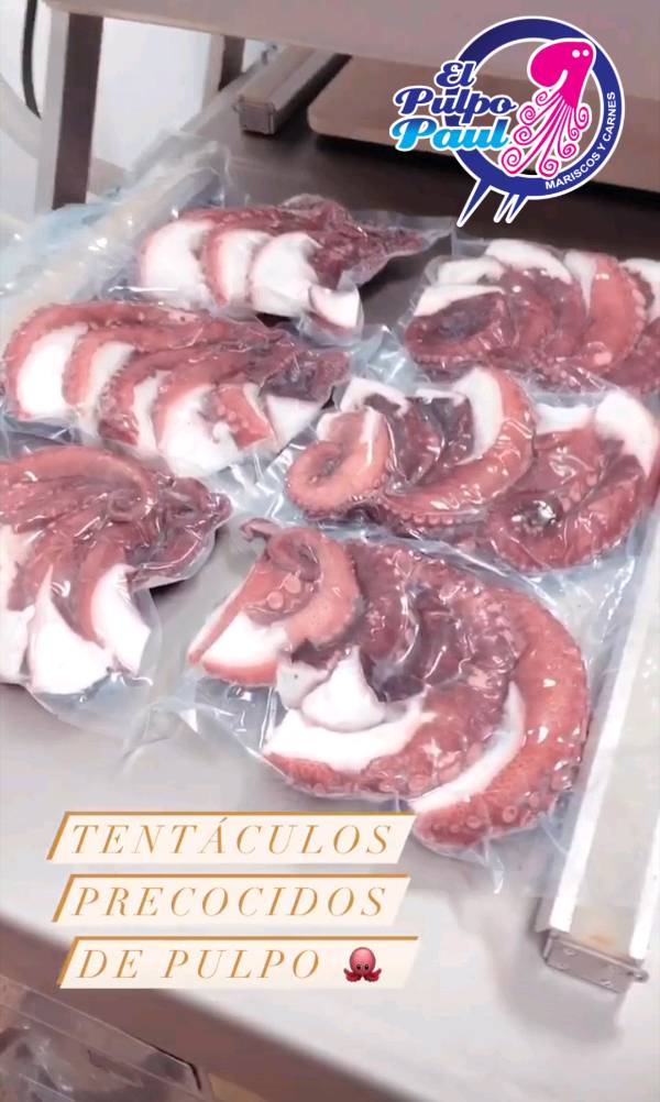 Tentáculos de pulpo precocido en Salinas