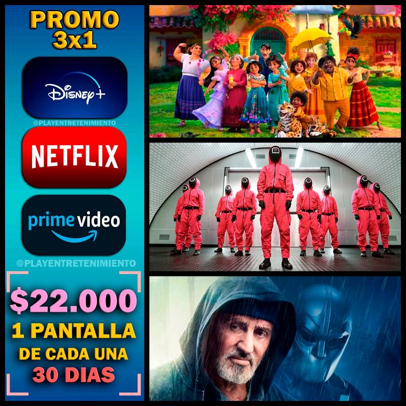 COMBO NETFLIX - DISNEY - AMAZON PRIME VIDEO en Apartadó