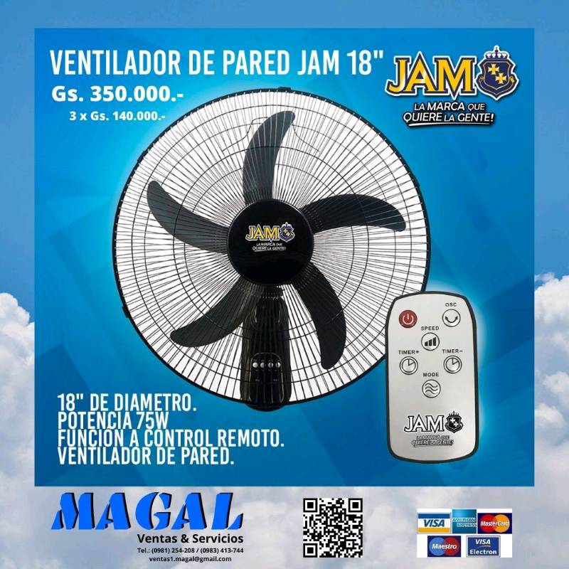Ventilador de Pared Jam en Fernando de la Mora