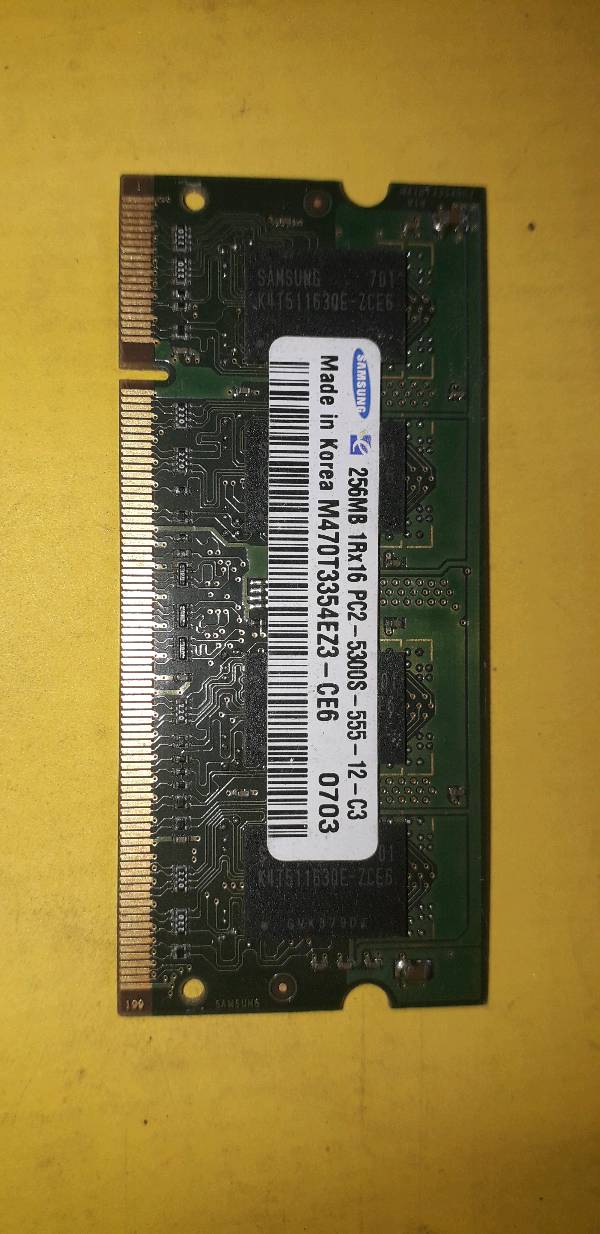 Memoria ram de 250mb para laptop en Maracaibo