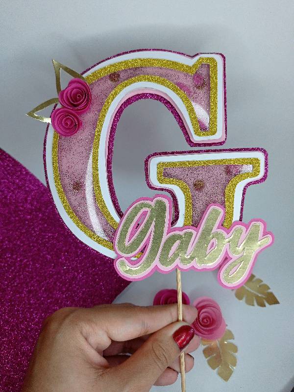 Topper cake shaker de letra en Caracas