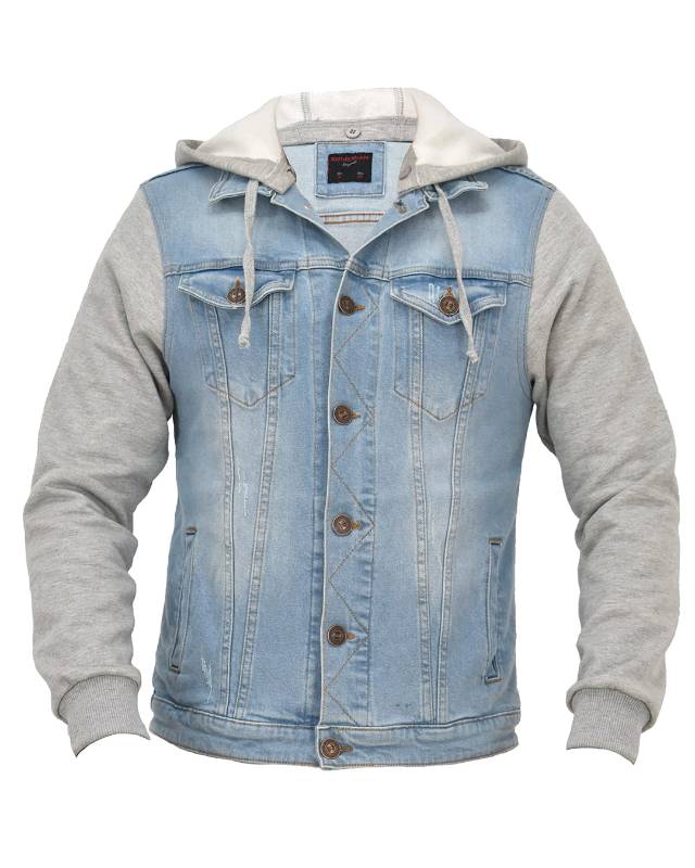 Casacas jeans con mangas franela en Lima