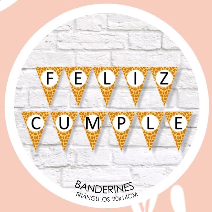 Banderin triángulo FELIZ CUMPLEAÑOS en Ciudad de Santa Fe