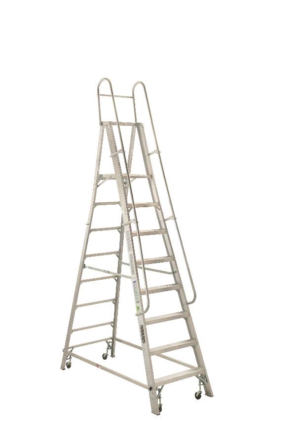 Escalera Tijera 10 pies Aluminio con Plataforma 3.66mts en Monterrey