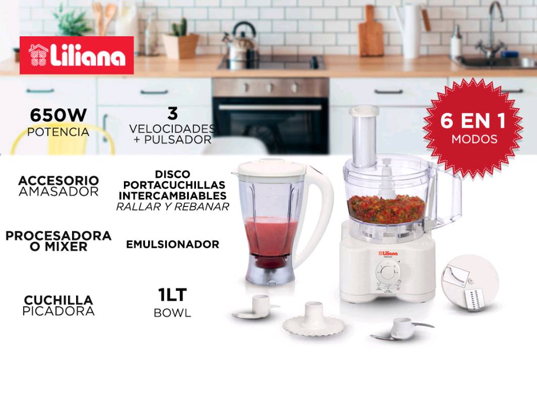 Multiprocesadora Liliana Procelic 650w Am640 + Licuadora en merlo