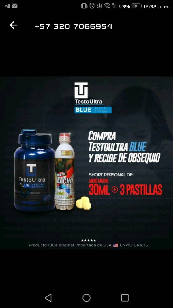 Testoultra BLUE +Obsequio en Barranquilla