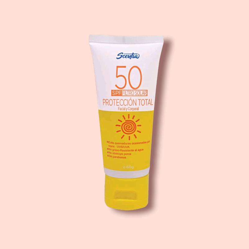 FILTRO SOLAR SPF 50 FACIAL Y CORPORAL SCENTIA en San Miguel