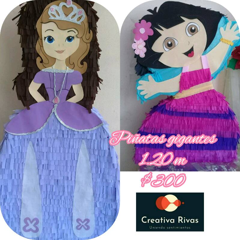 Piñatas de princesa gigantes en Mixquiahuala