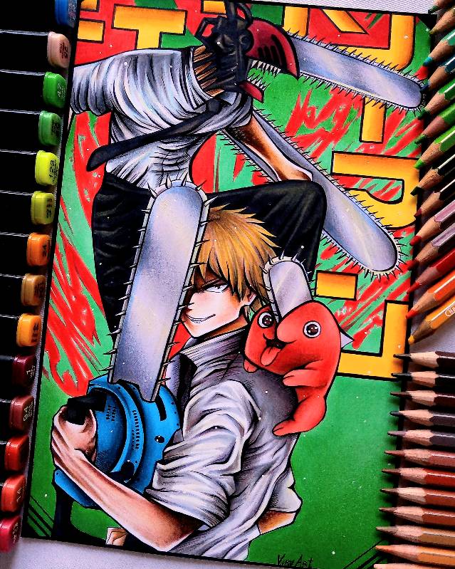 POSTER CHAINSAW MAN TAMAÑO A4 (Dibujo original) en Buenos Aires