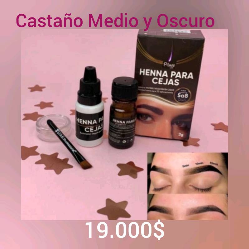 Henna para cejas castaño Medio y Oscuro en Santa Marta