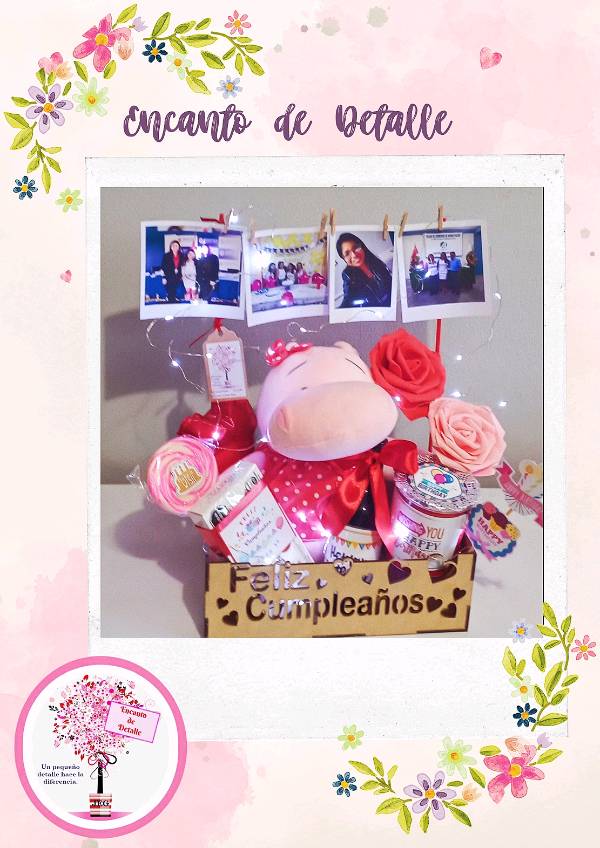 Canasta happy birthday con luces en Lima