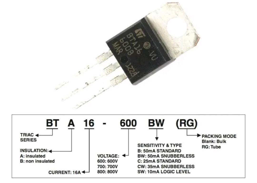 5 un Bta16600 Transistores Triacs Bta 16 600b = Ecg5671 Nte5671 en Punto Fijo