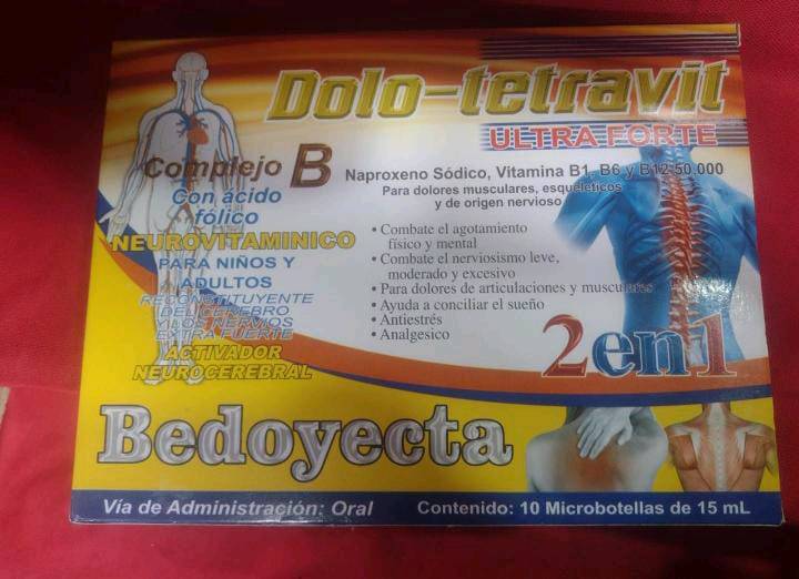 Dolo-Tetravit +Bedoyecta y complejo B (10microbotellas) en Guatemala City