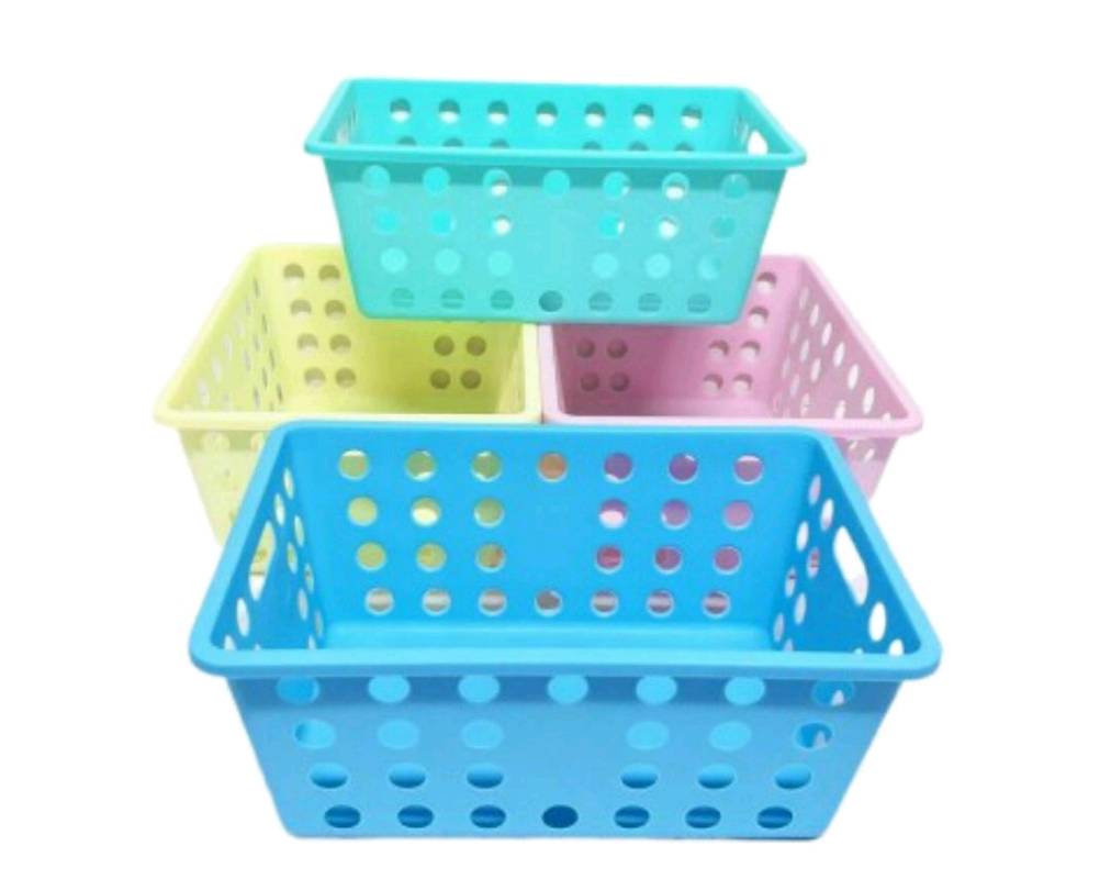 Canasto grande sin tapa colores pastel en Castelar