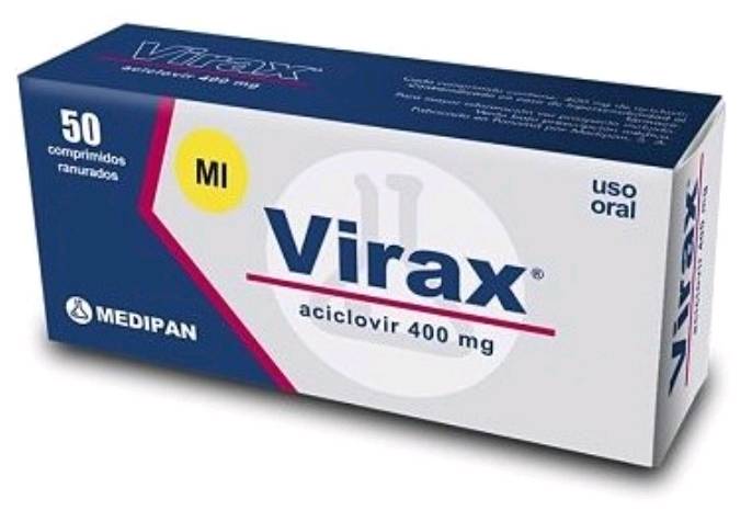 Virax 400mg (Aciclovir)× 50 tabletas en San Pedro Sula