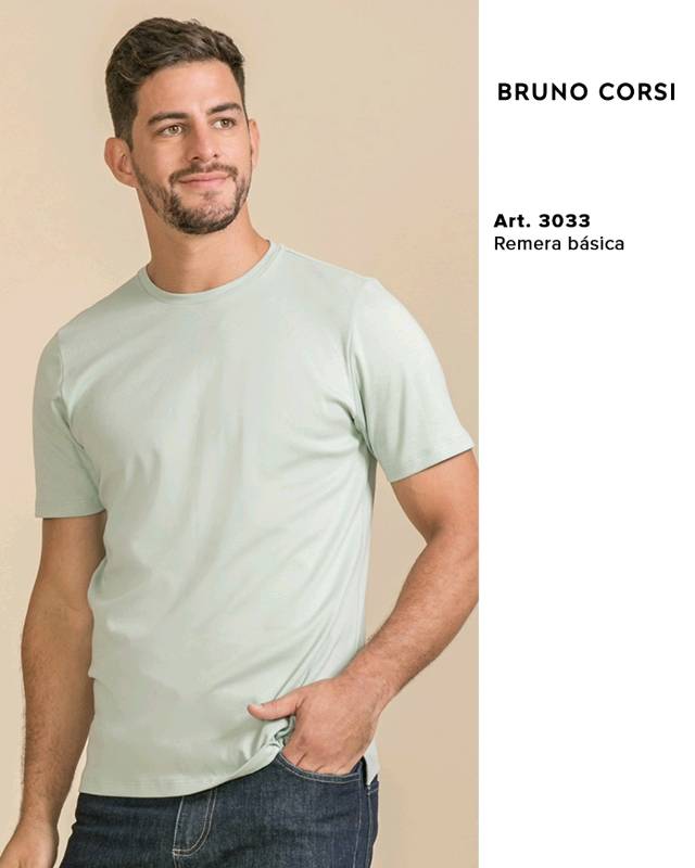 *3033. Remera mangas corta. Color: verde claro y terracota en Luque