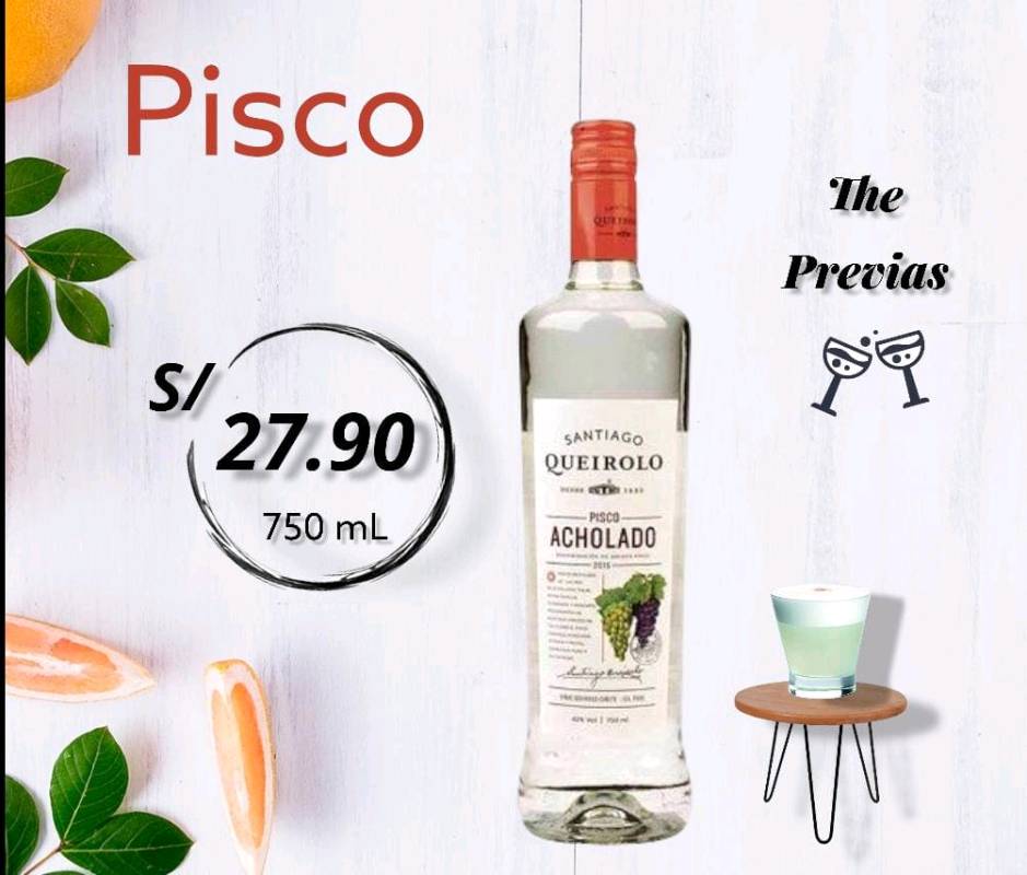 Pisco Queirolo Acholado en Lima