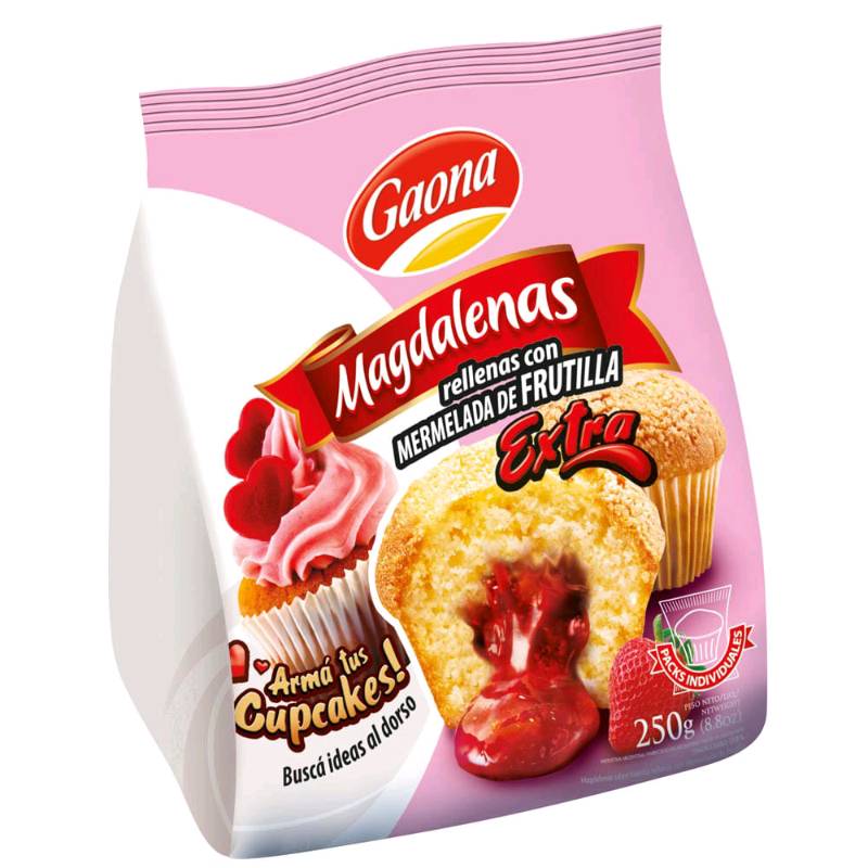 Magdalenas Gaona Rellenas con Mermelada de Frutilla 215Grs. en Mendoza