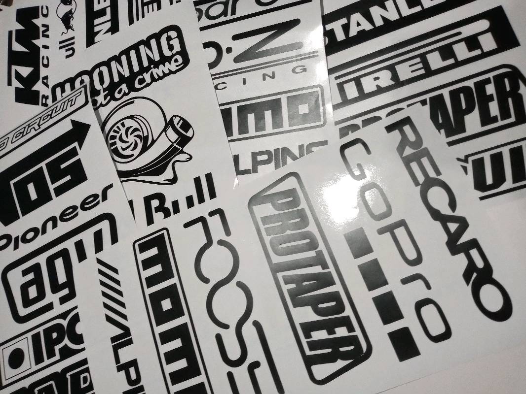 Plancha de calcos tuning Bajo espejo en Buenos Aires