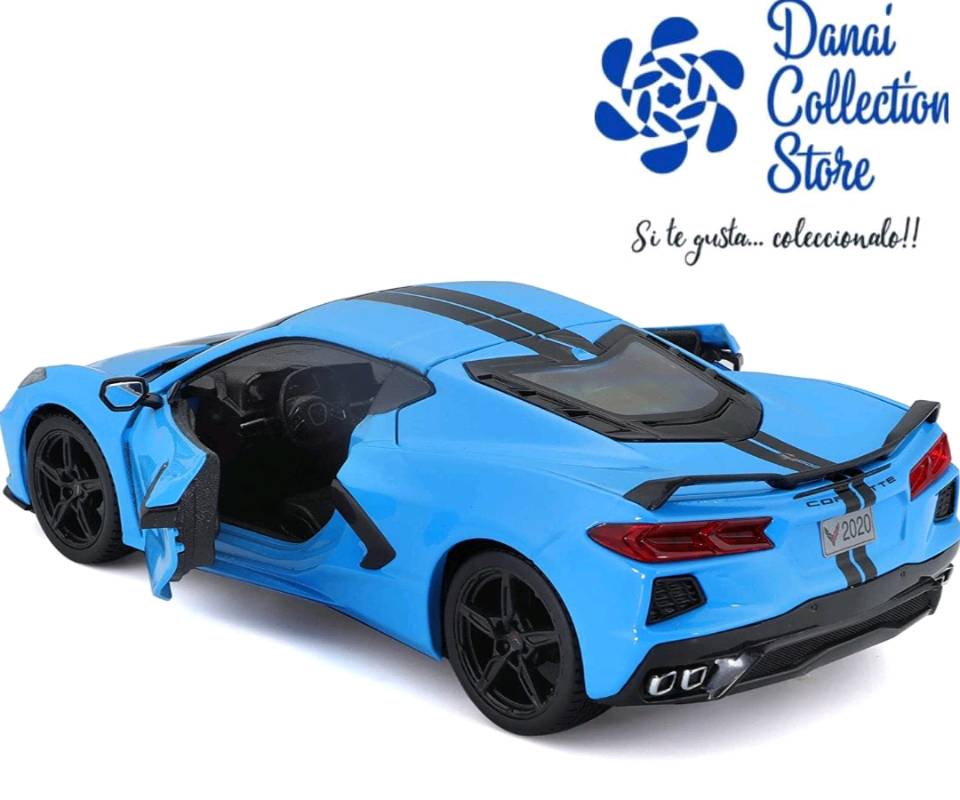 2020 Chevy Corvette Stingray Z51 Coupe azul con rayas negras en Lima